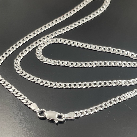 Jewelry | 3mm Curb Chain 18 Inch Italian Silver Dainty Style | Poshmark